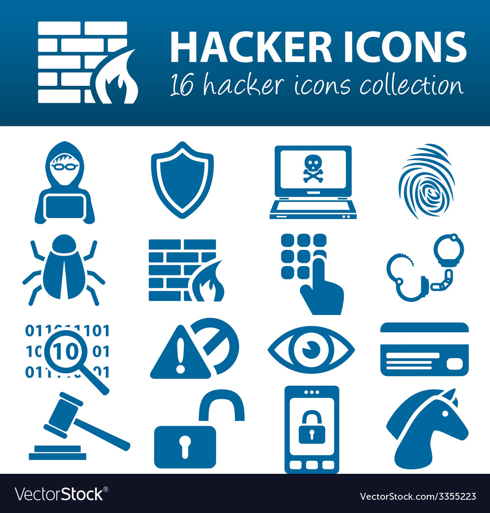 Hacker icons Royalty Free Vector Image - VectorStock