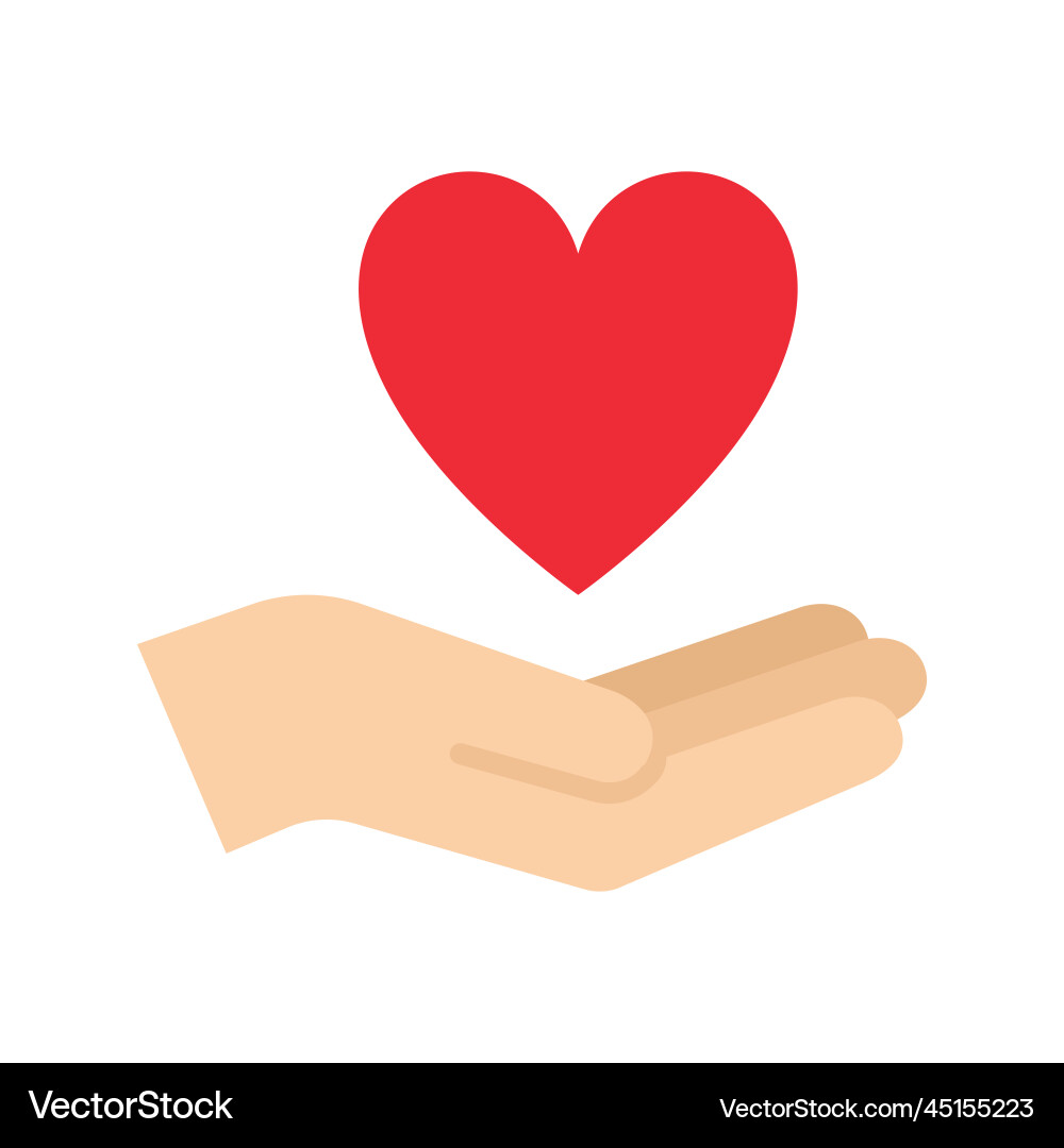 Hands holding heart love icon give share Vector Image