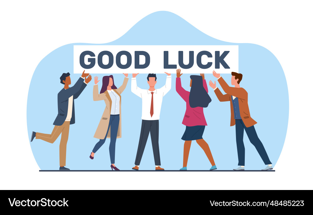 Multicultural people friends hold banner Vector Image