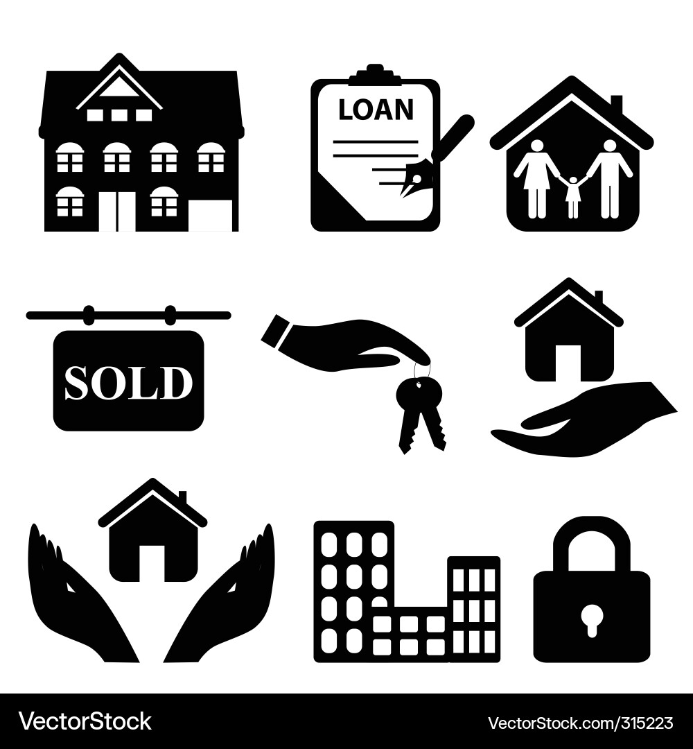 Real estate icons Royalty Free Vector Image - VectorStock