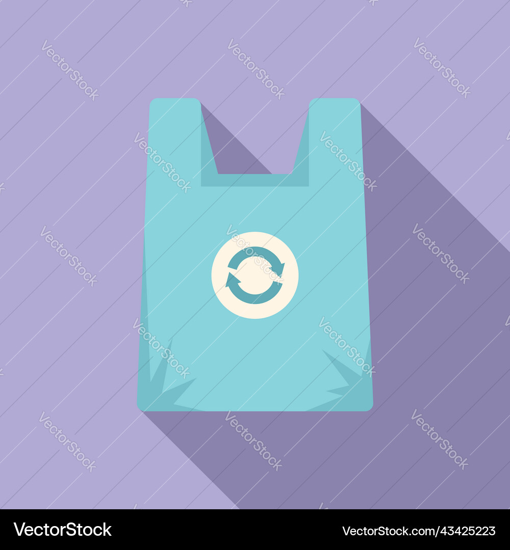 Recycle bag icon flat eco waste Royalty Free Vector Image