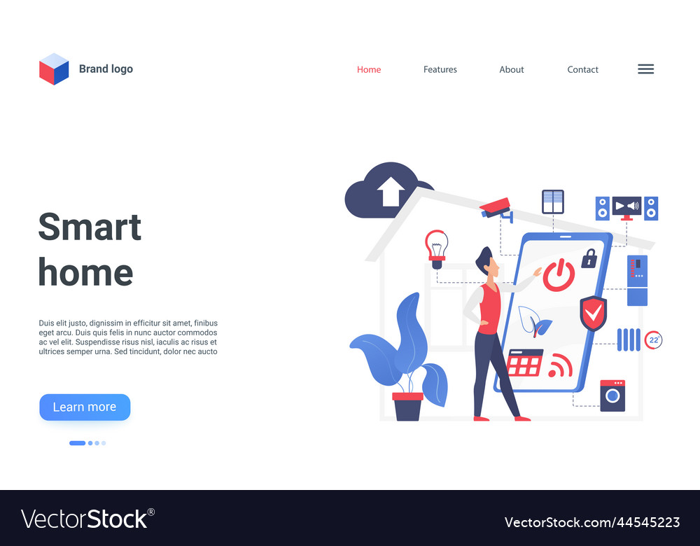 Smart home internet of things digital technology Vector Image