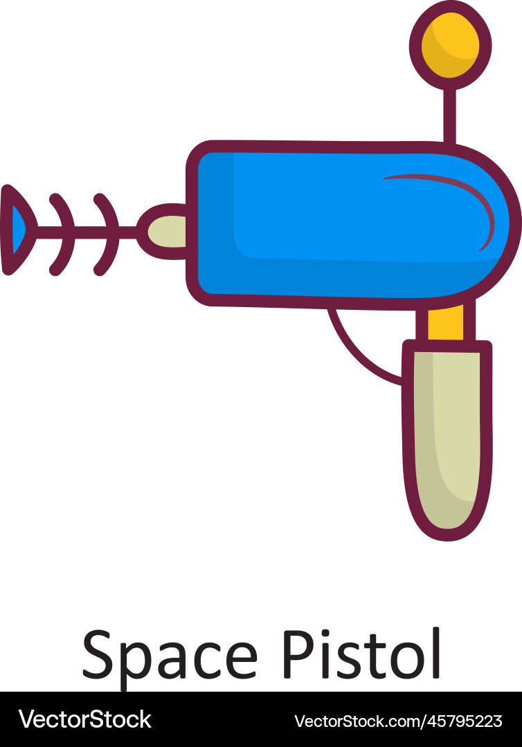 Space pistol fill outline icon design illus Vector Image