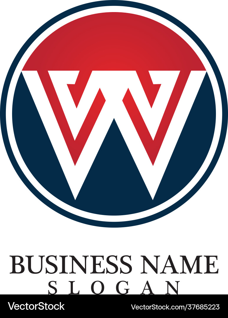 W letter logo business template icon Royalty Free Vector