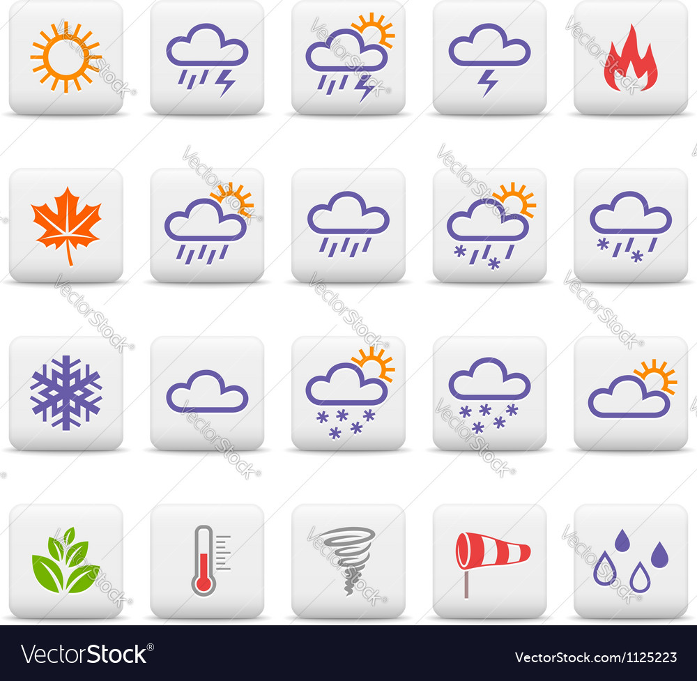 Weather and seasons icons Royalty Free Vector Image