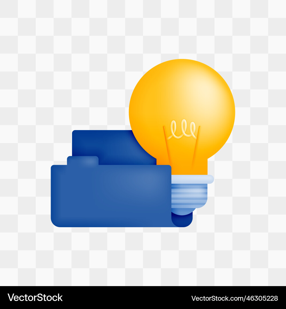 3d icon realistic render style of bulb or lamp Vector Image