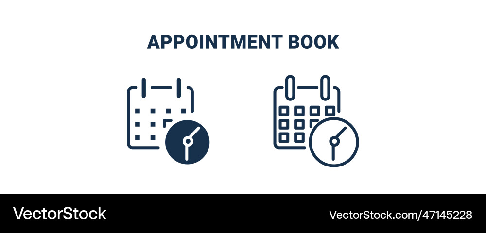 Appointment book icon outline and filled Vector Image