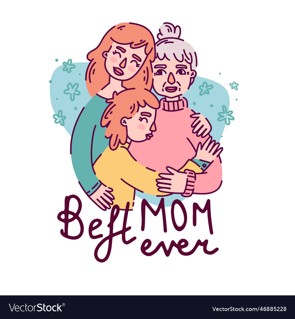 Cute for happy mother s day cartoon Royalty Free Vector