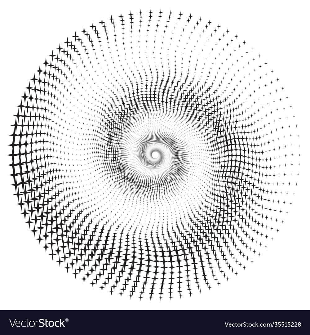 Dotted halftone spiral pattern or texture Vector Image