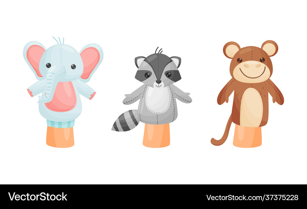 Hand puppet toy made from fabric wore Royalty Free Vector