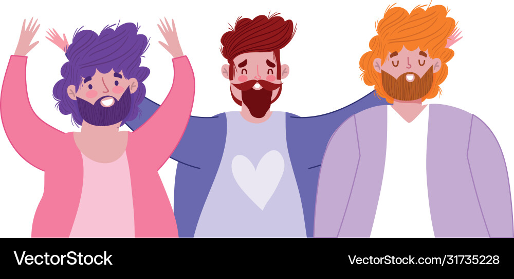 Happy fathers day group dads decoration Royalty Free Vector