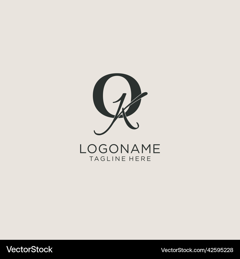 Initials ok letter monogram with elegant luxury Vector Image