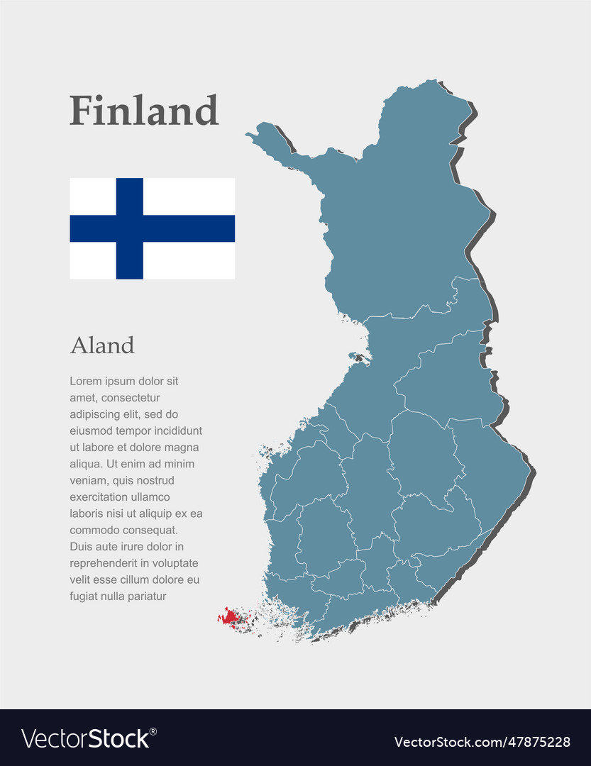 Map finland region aland Royalty Free Vector Image Map finland region aland Royalty Free Vector Image