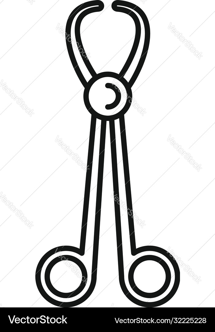 Medical forceps icon outline style Royalty Free Vector Image