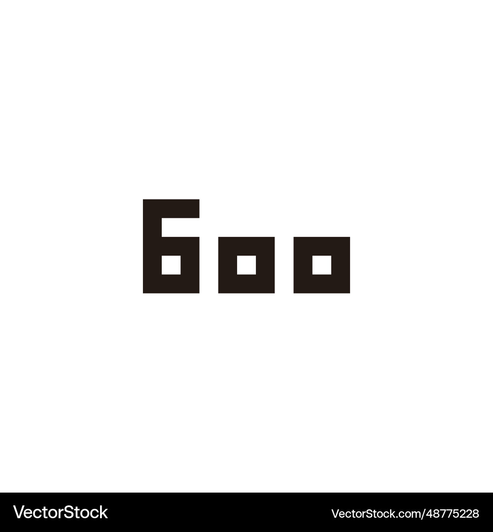 Number 600 square geometric symbol simple logo Vector Image