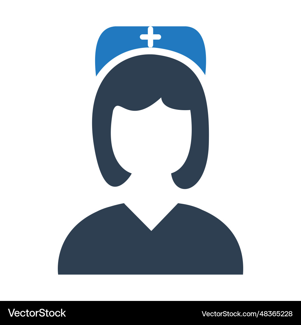Nurse icon flat style isolated on white background
