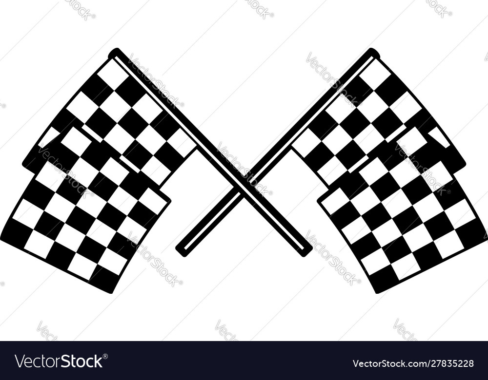 Racing flags with chess pattern design element Vector Image