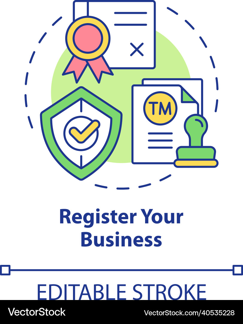 Register your business concept icon Royalty Free Vector