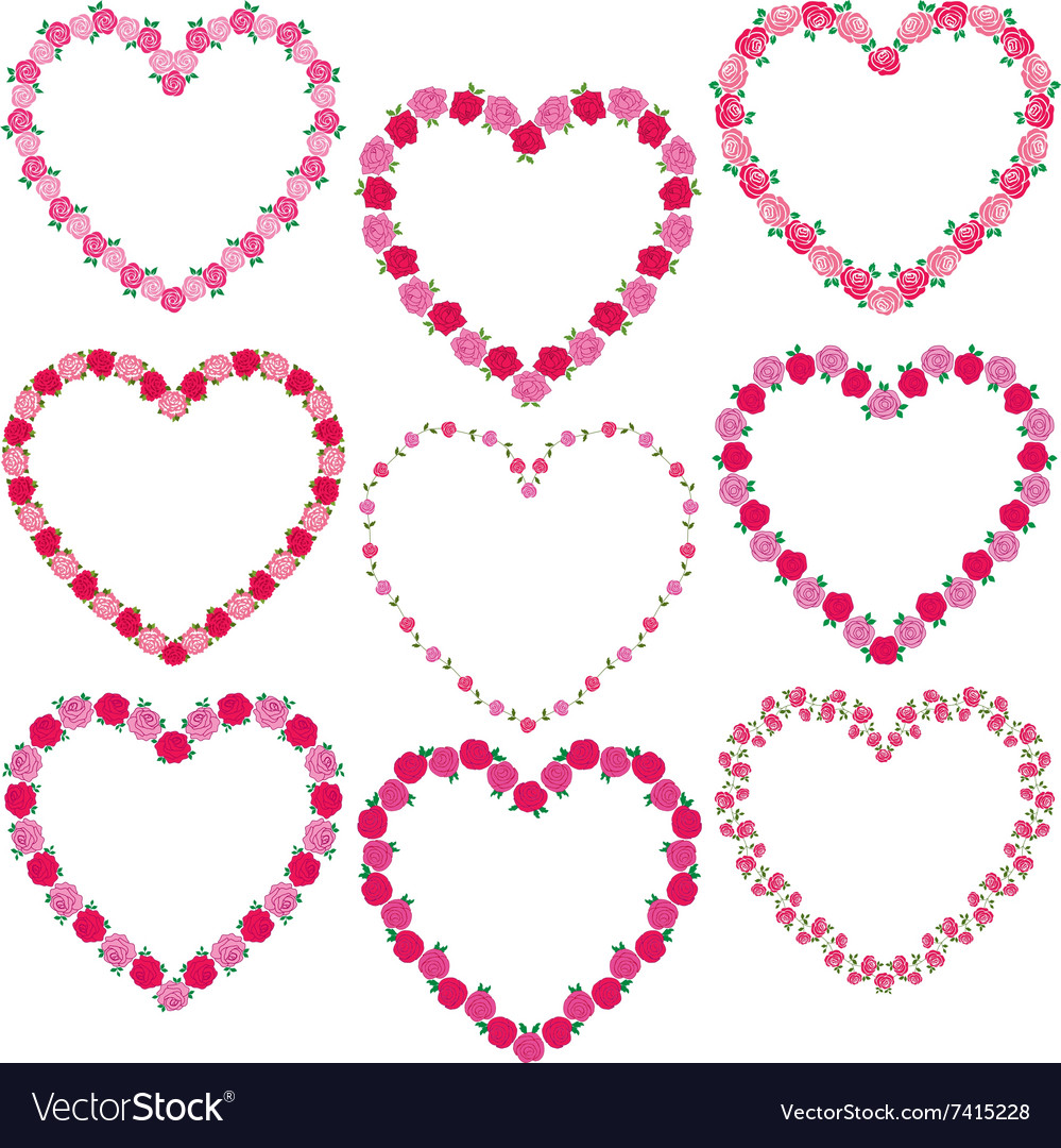 Rose heart frames Royalty Free Vector Image - VectorStock