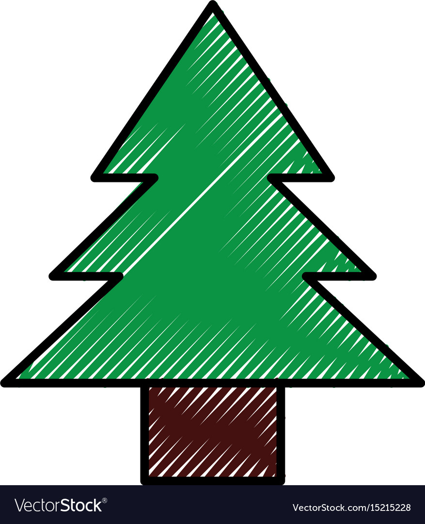 Scribble cute tree cartoon Royalty Free Vector Image