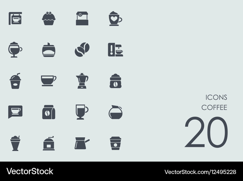 Set of coffee icons Royalty Free Vector Image - VectorStock