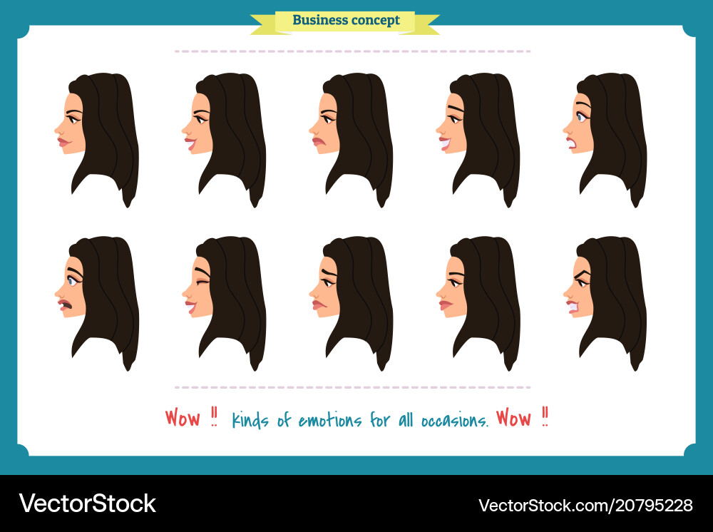 Set of woman expression isolated Royalty Free Vector Image