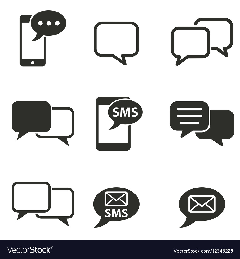 Sms icon set Royalty Free Vector Image - VectorStock