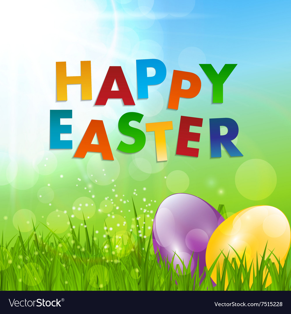 Spring natural happy easter background Royalty Free Vector