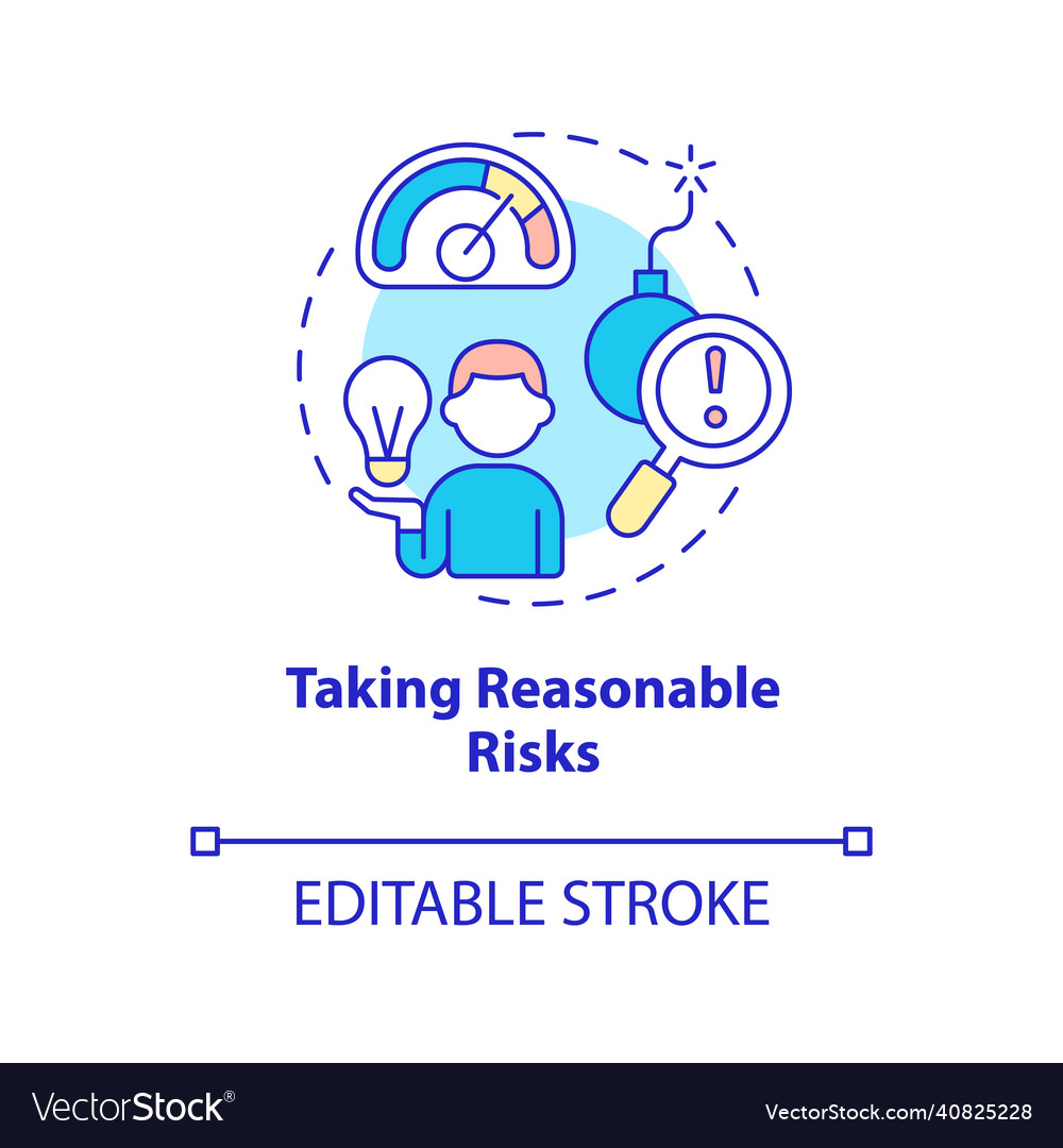 Taking reasonable risks concept icon Royalty Free Vector