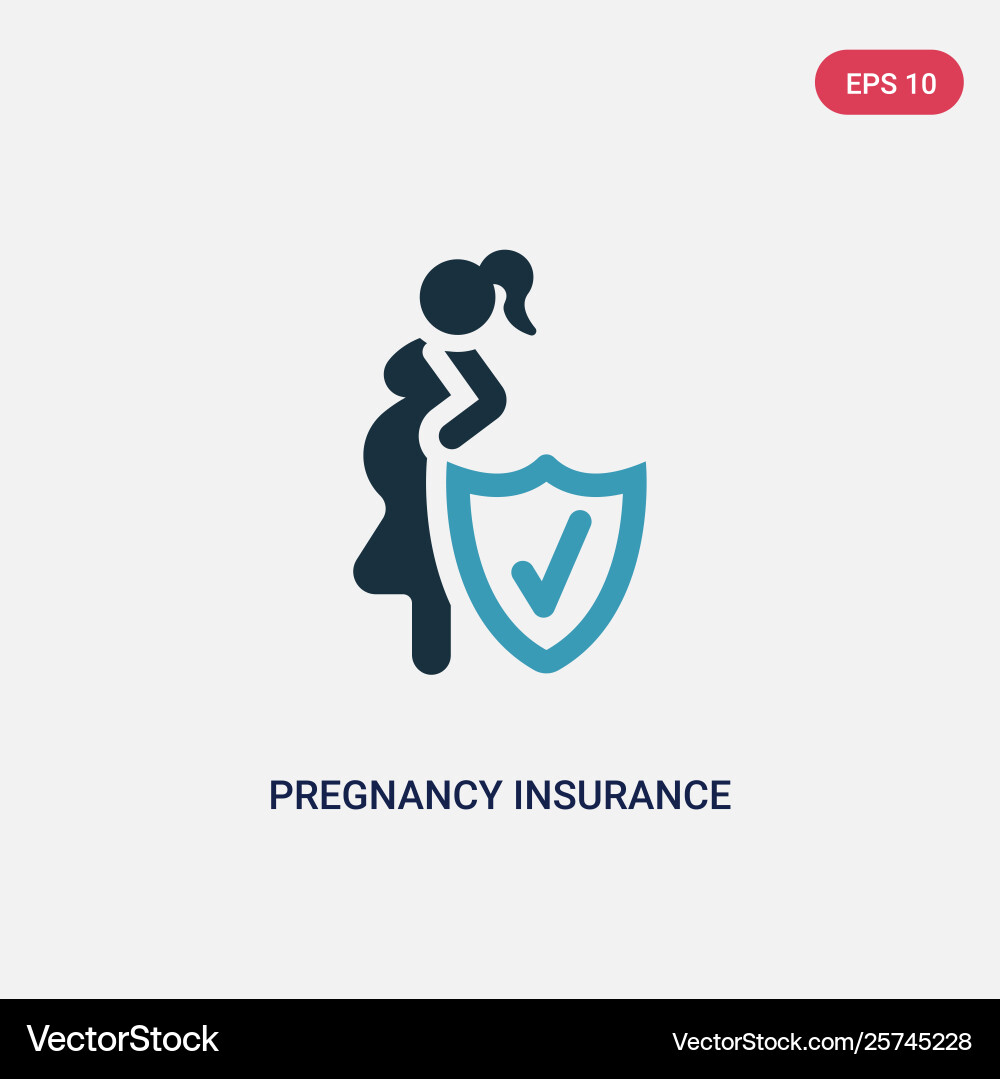 Two color pregnancy insurance icon from Royalty Free Vector