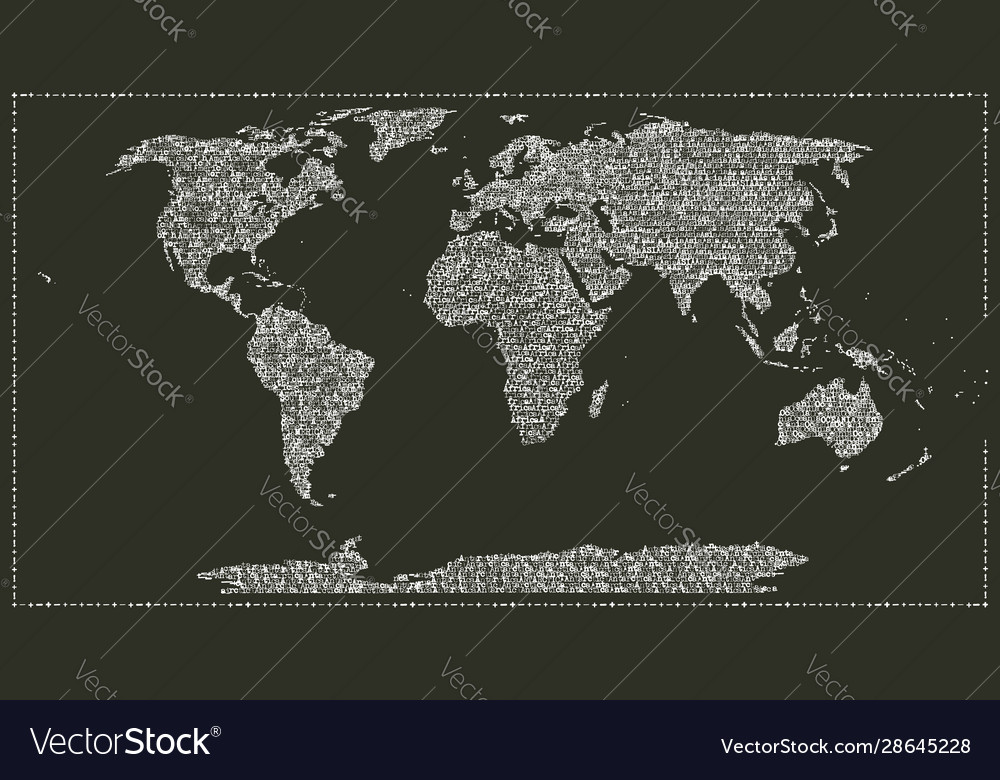 Words map Royalty Free Vector Image - VectorStock