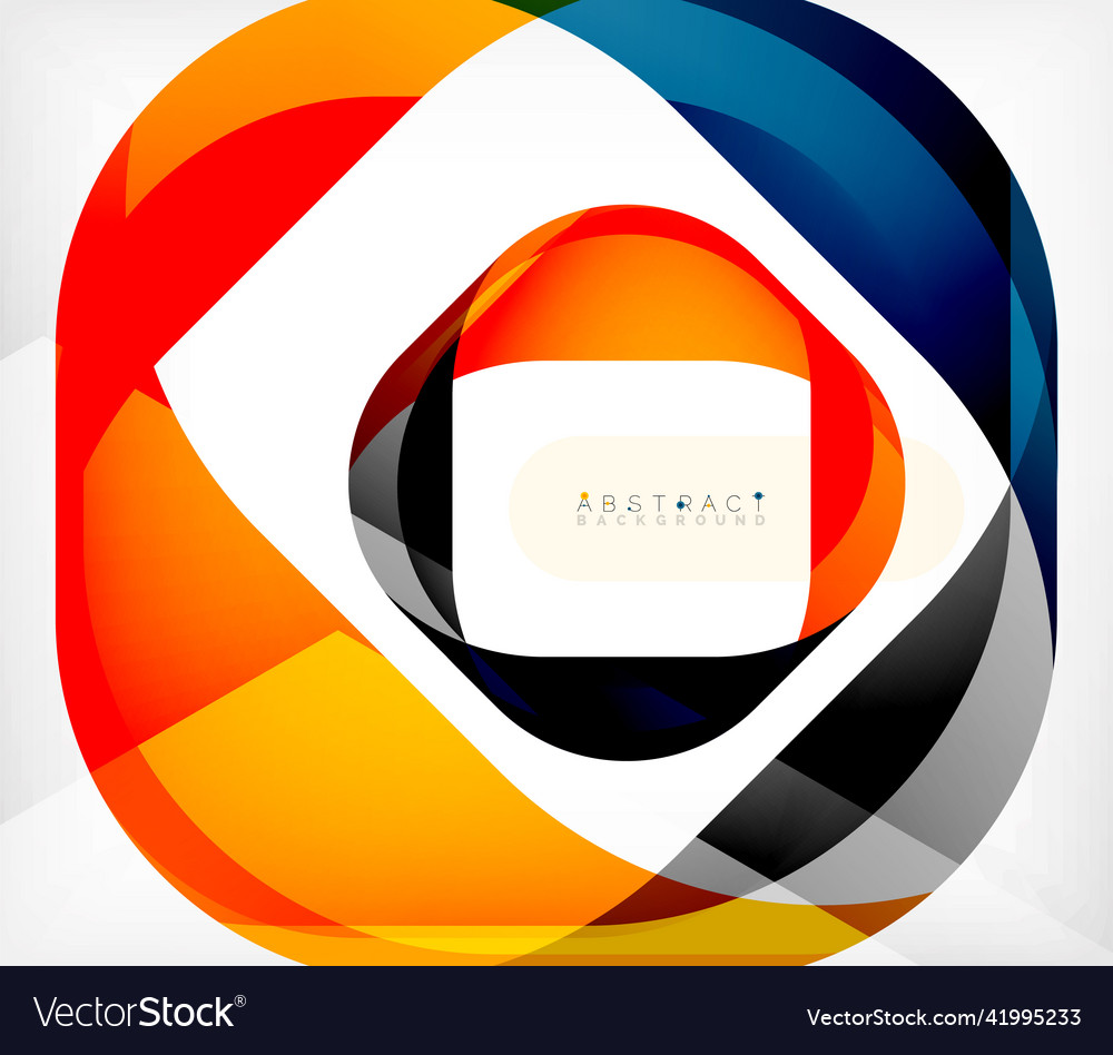 Abstract square shape with overlapping waves Vector Image