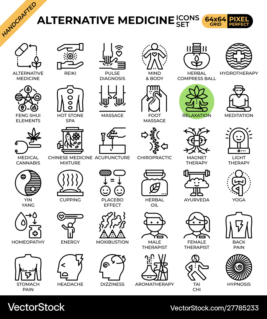Alternative medicine concept icons Royalty Free Vector Image