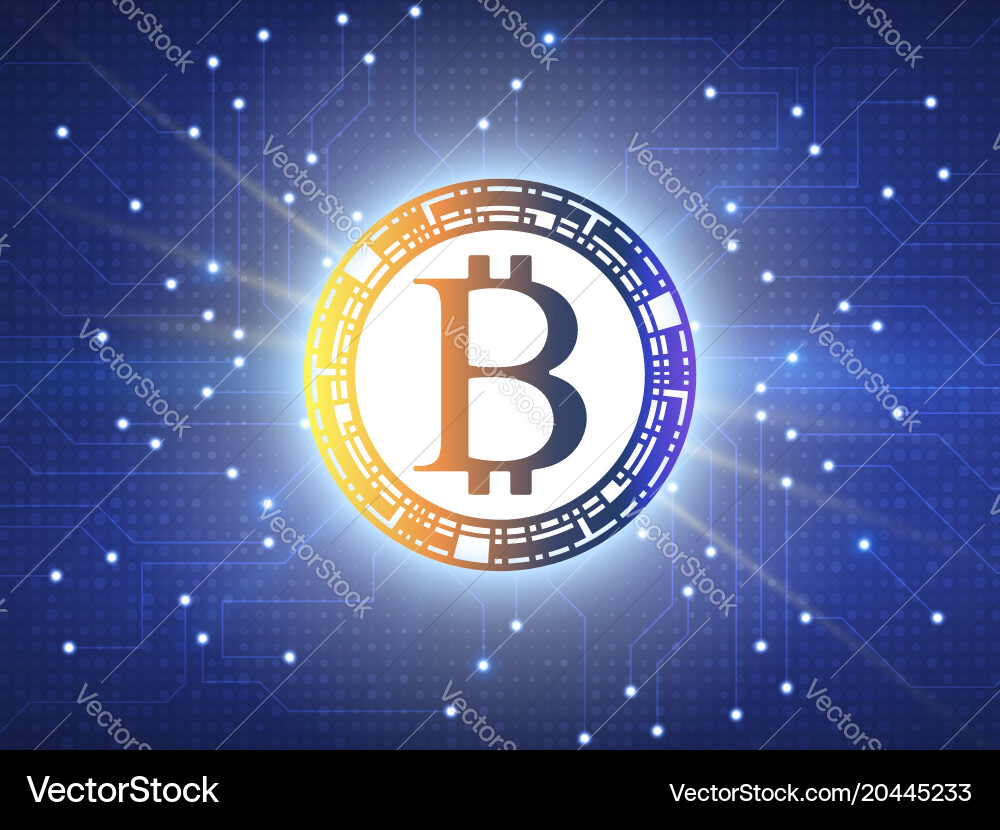 Bitcoin symbol abstract technology background Vector Image