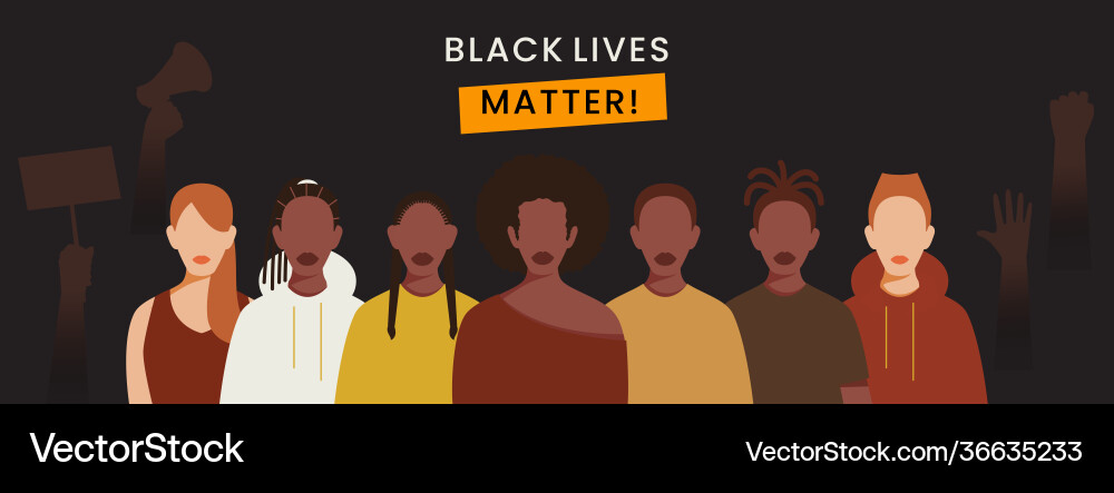 Black lives matter banner or header design Vector Image