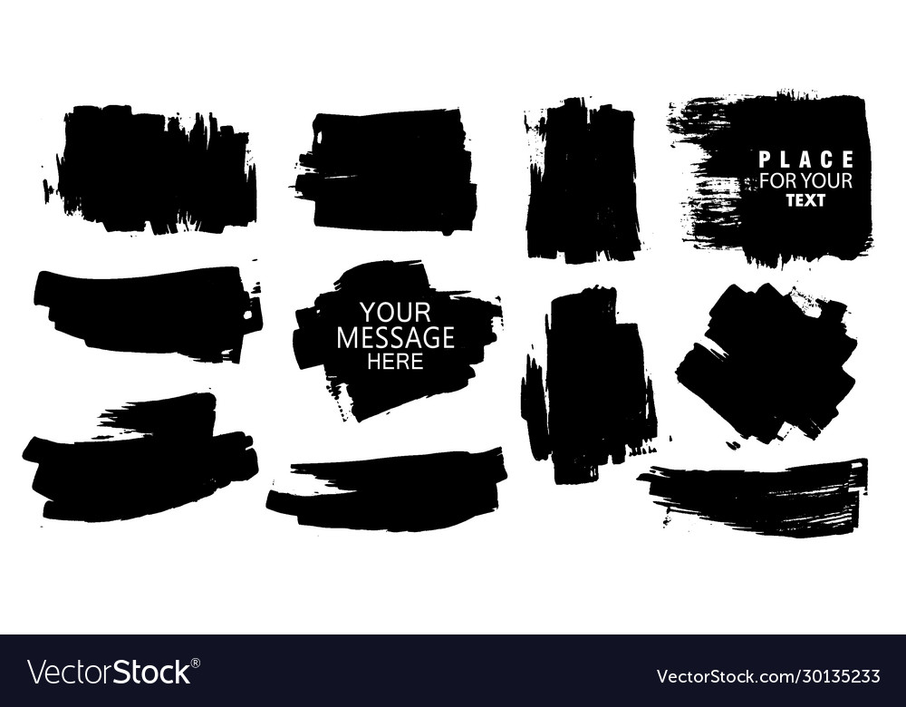 Black paint ink brush stroke brush line Royalty Free Vector