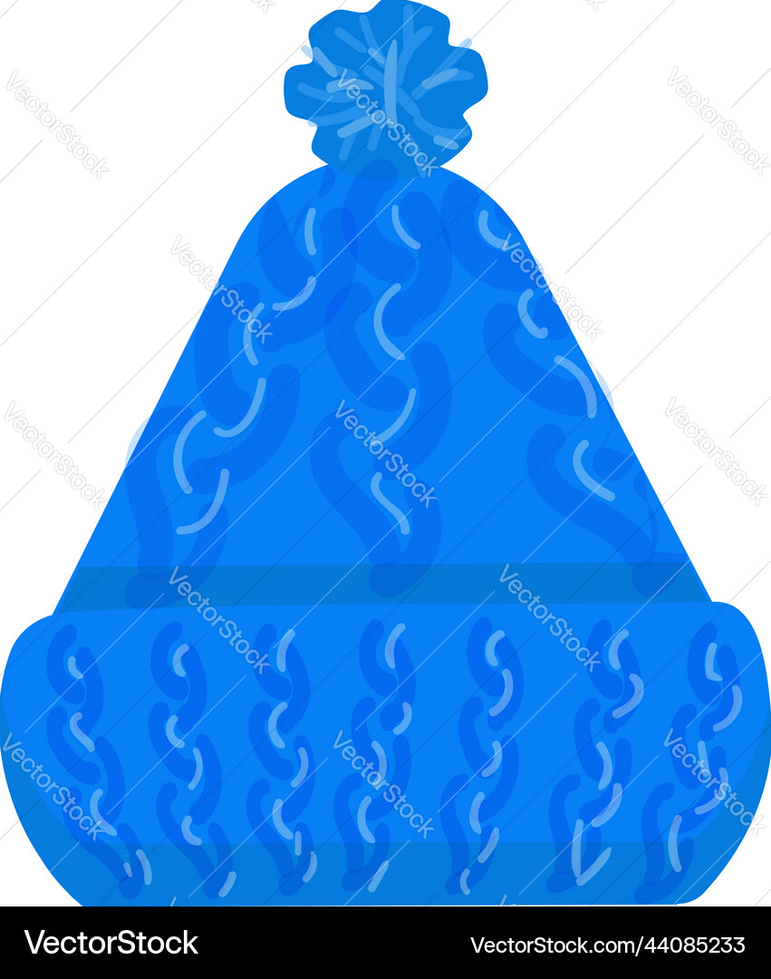 Blue wool hat icon cartoon cap headwear Royalty Free Vector