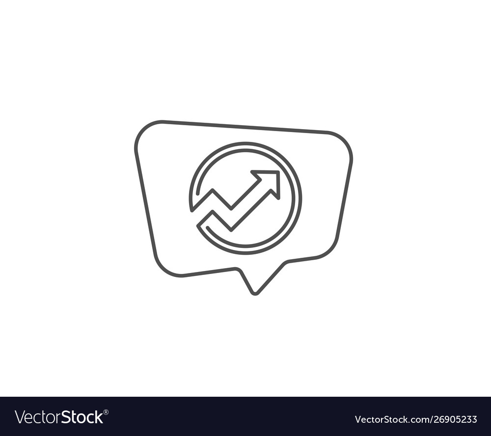 Chart line icon report graph in circle sign Vector Image