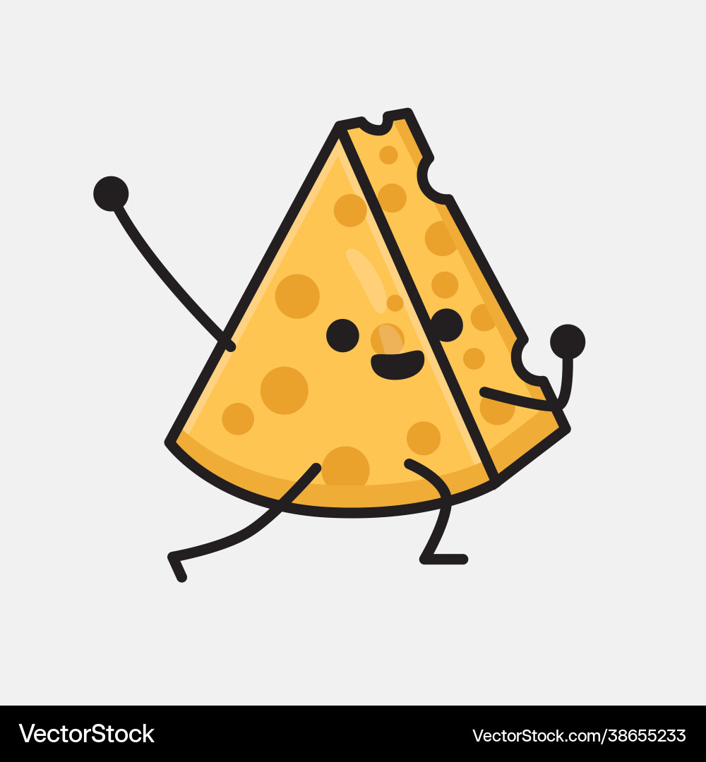 Cheese character with cute face and simple body Vector Image