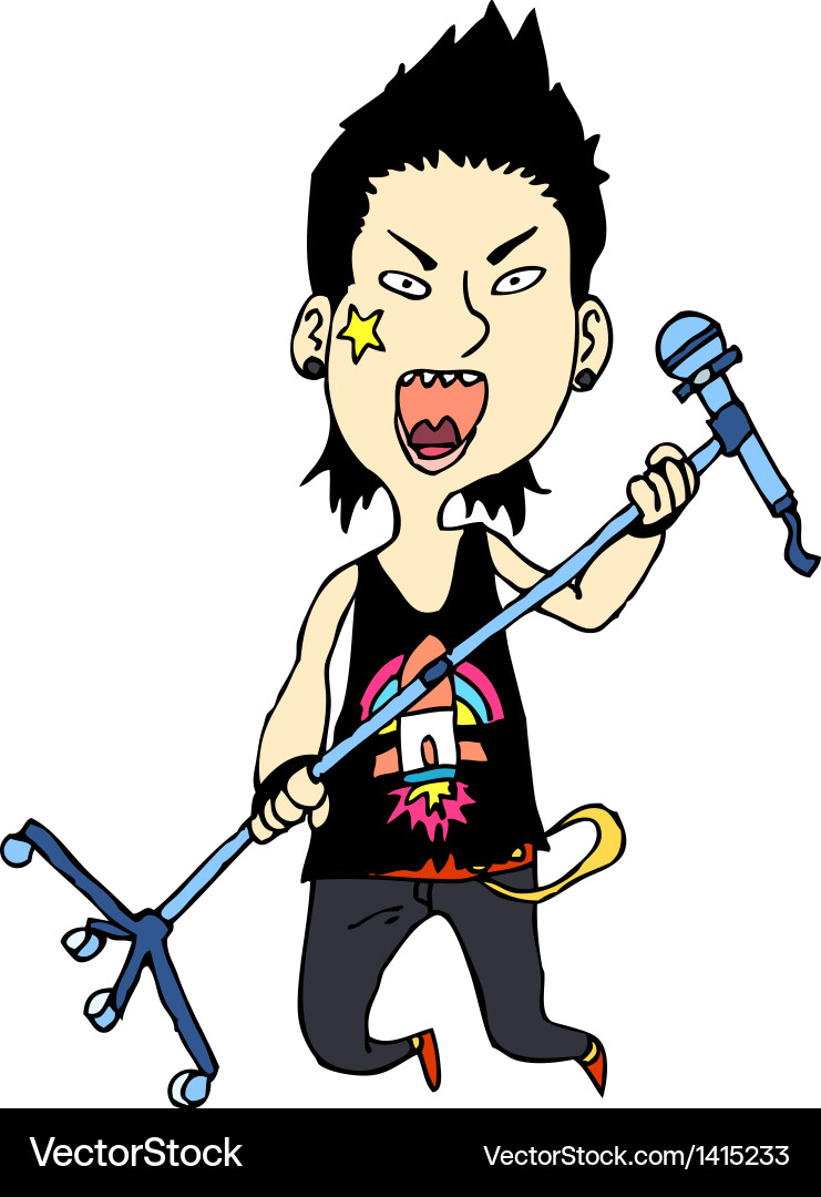 Close-up of boy singing Royalty Free Vector Image