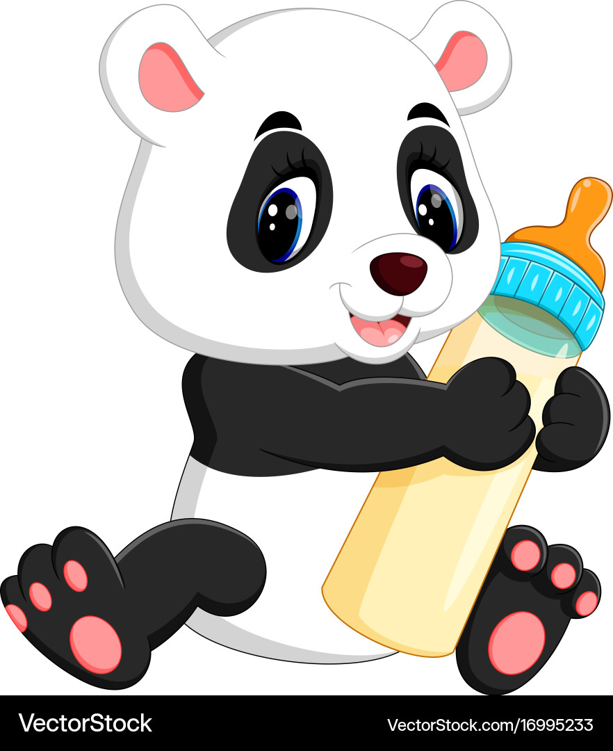 Cute bapanda cartoon Royalty Free Vector Image
