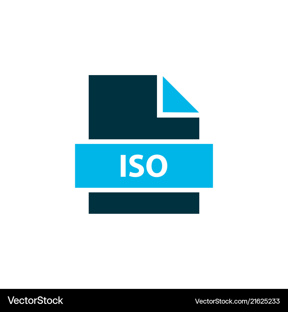File iso icon colored symbol premium quality Vector Image