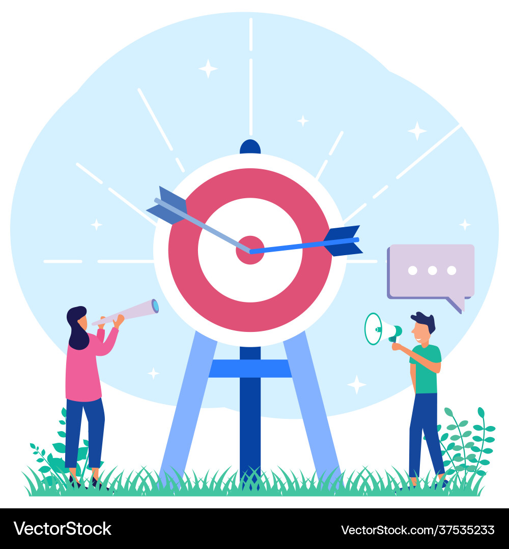 Graphic cartoon character business target Vector Image