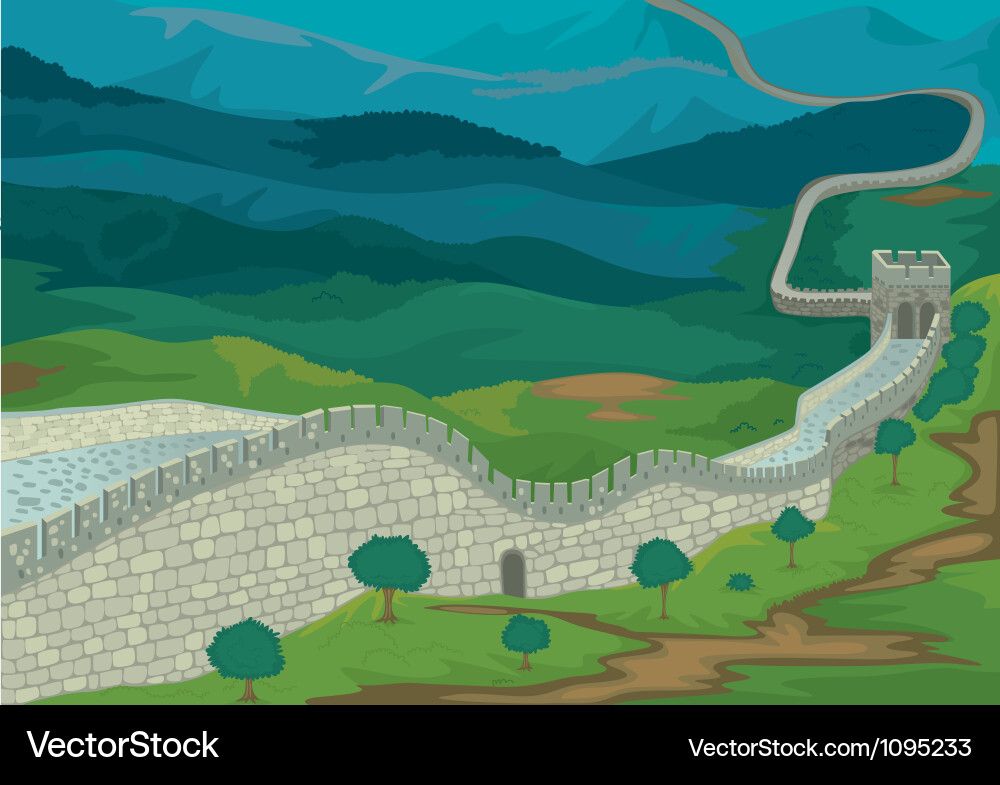 Great wall of china Royalty Free Vector Image - VectorStock