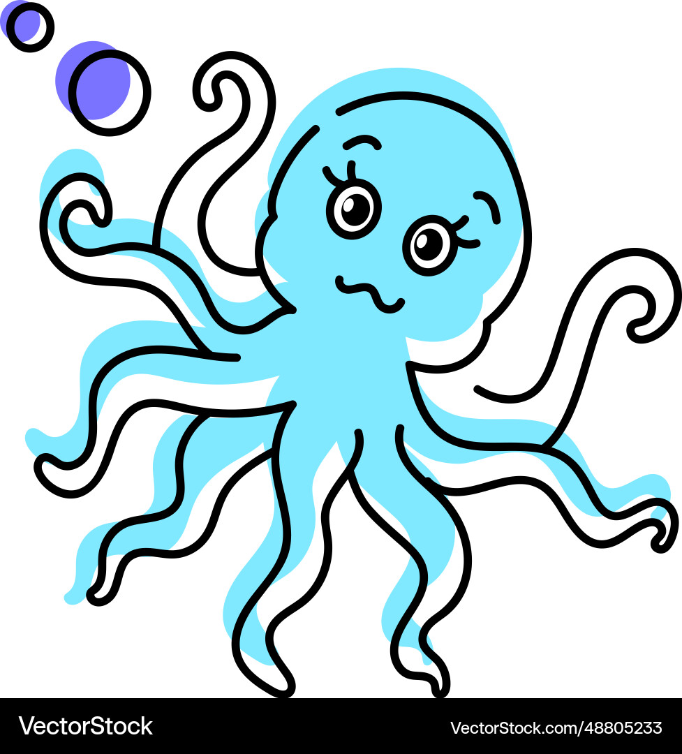 Heres a doodle icon of cute octopus Royalty Free Vector