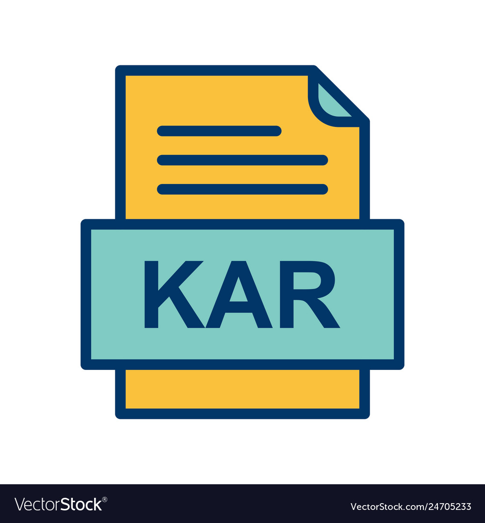 Kar file document icon Royalty Free Vector Image