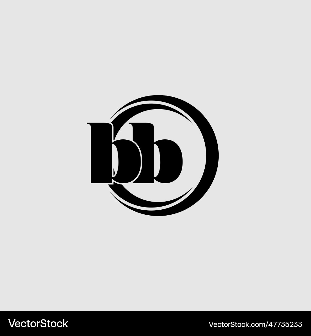 Letters bb simple circle linked line logo Vector Image