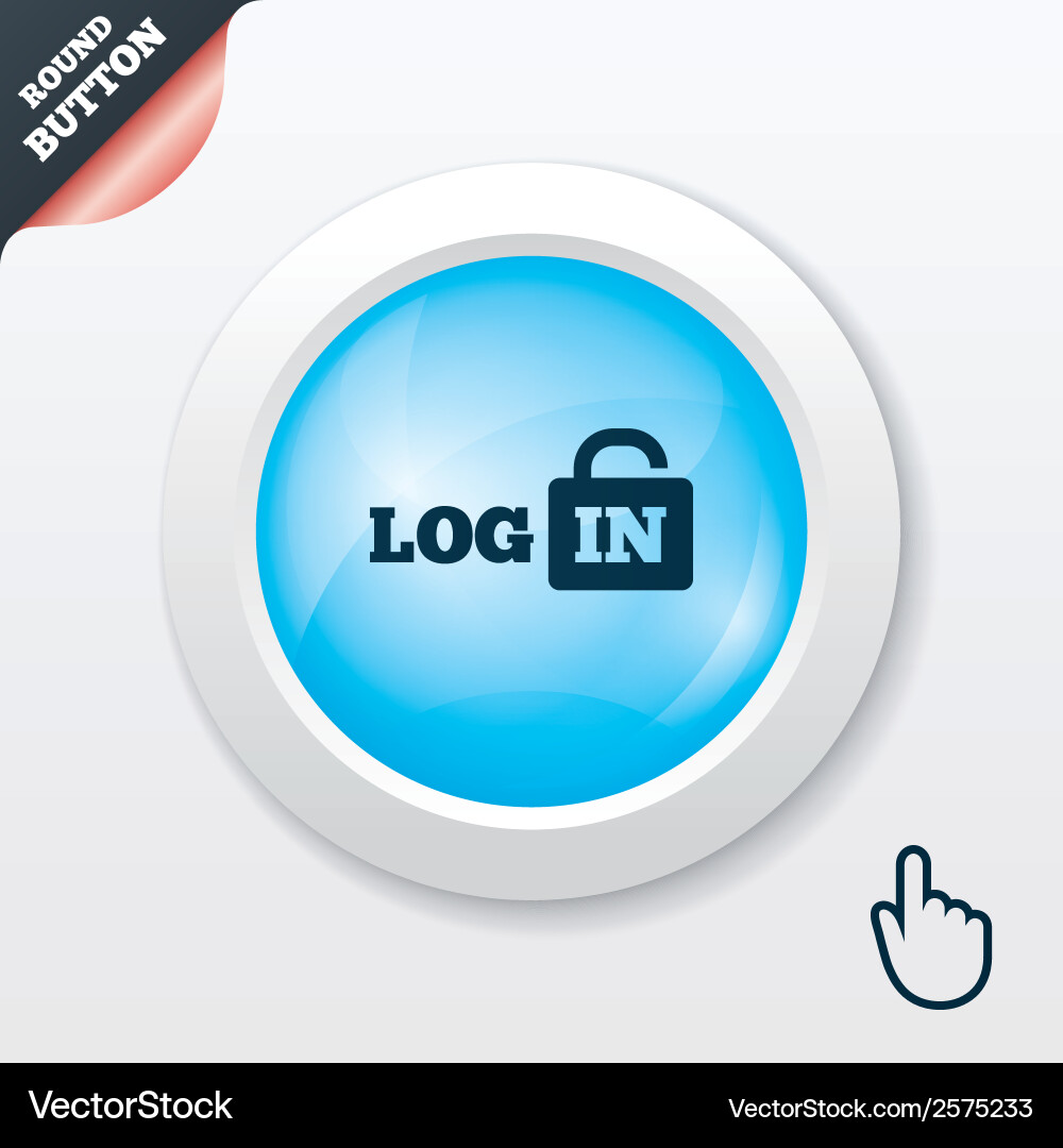 Login sign icon sign in symbol lock Royalty Free Vector