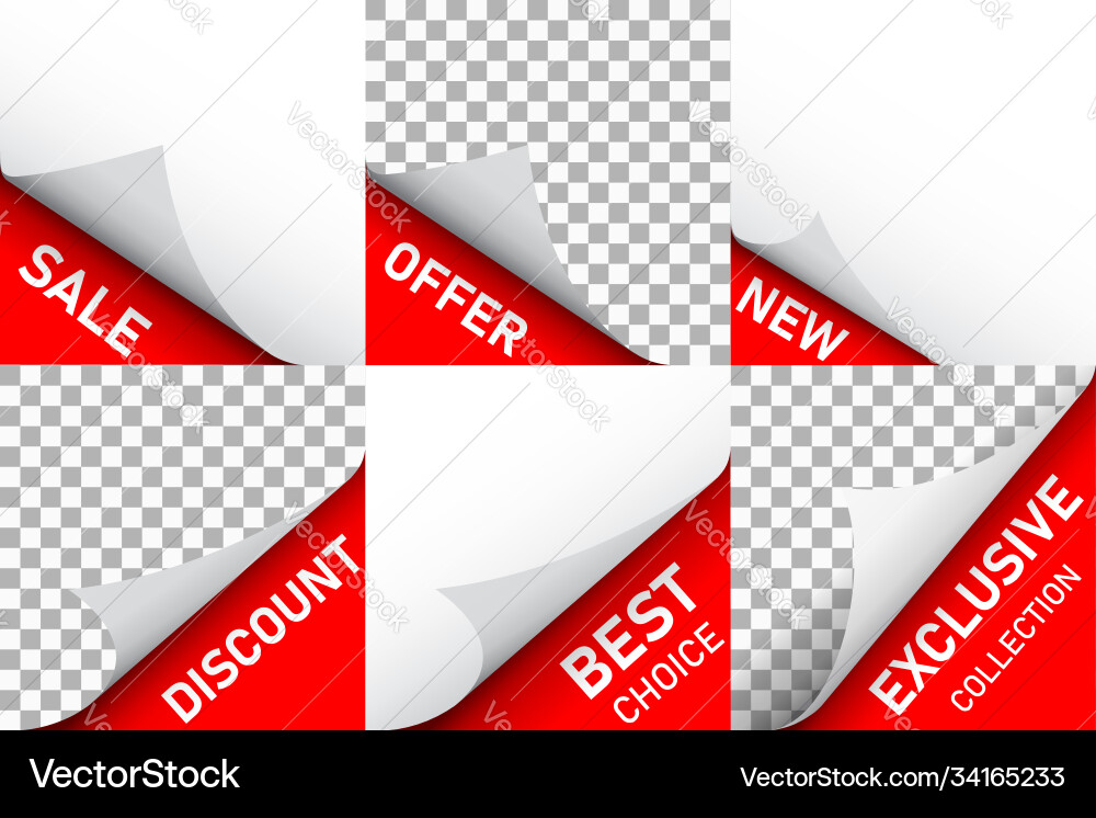 Page with offer paper advertising curl Royalty Free Vector