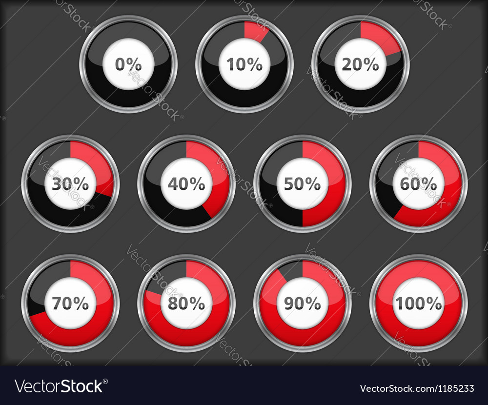 Progress indicators Royalty Free Vector Image - VectorStock